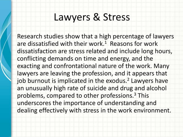 Stress Mgmt for Lawyers | PPTX