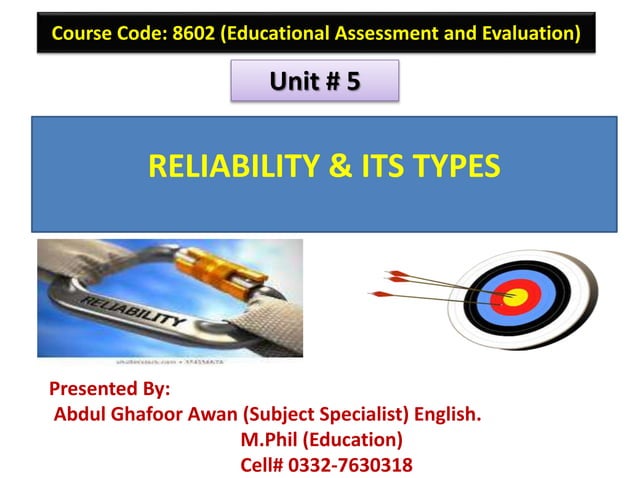 Reliability and its types | PPTX