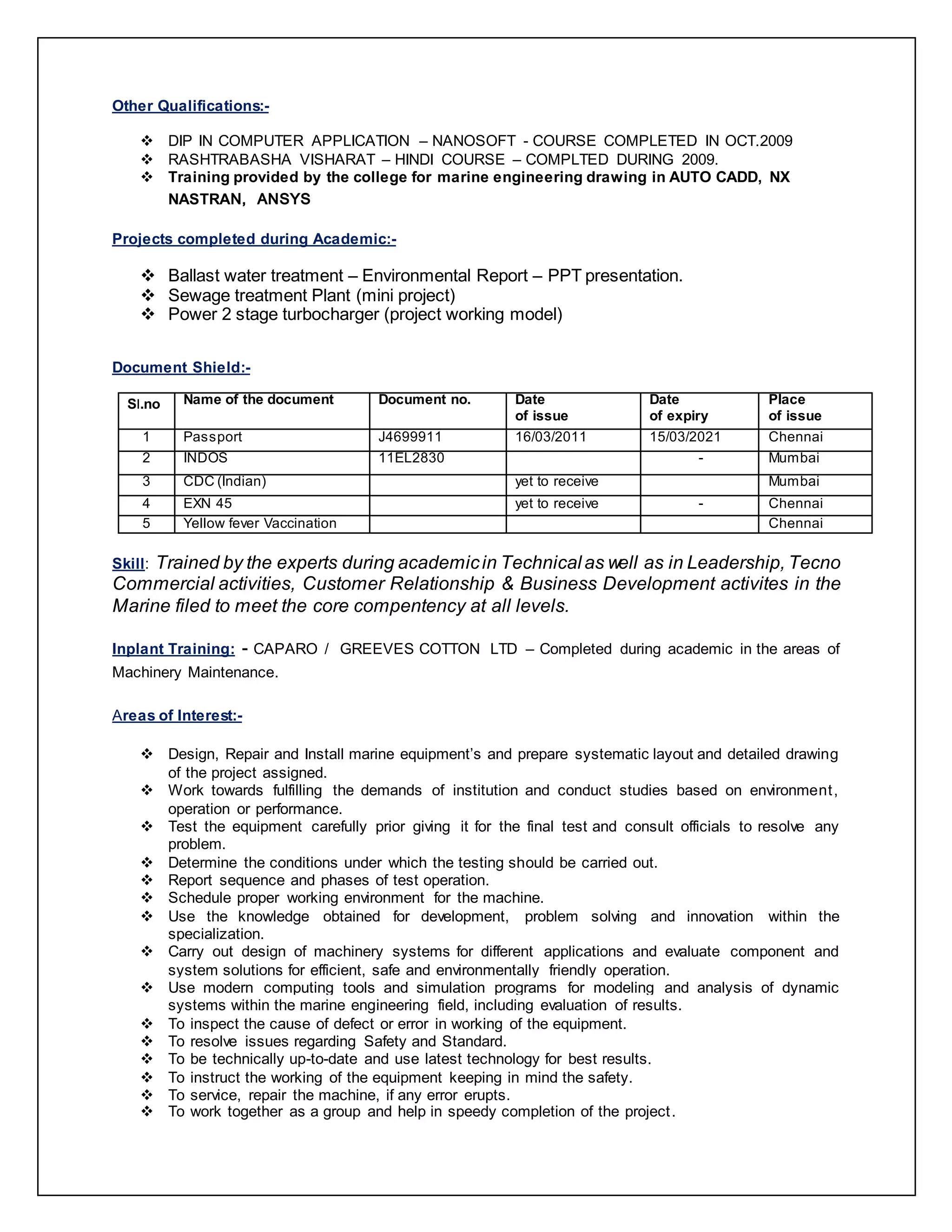SRIVATSAN CV - Marine Engineering - REVISED | DOCX