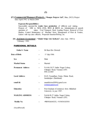 Anand Dwivedi- Profile-2 | PDF