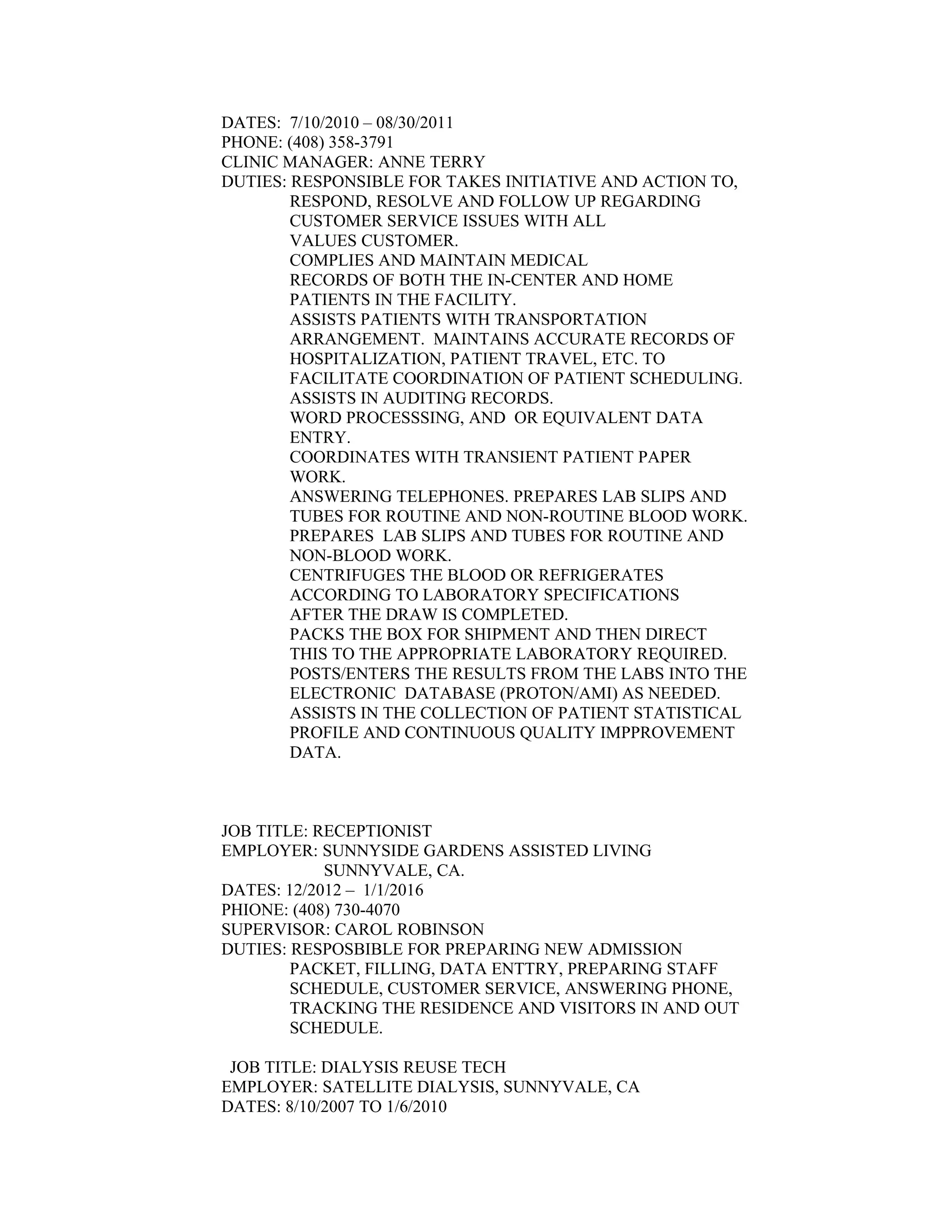 Edith resume | DOC | Healthcare Industry | Industries