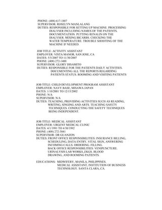 Edith resume | DOC | Healthcare Industry | Industries