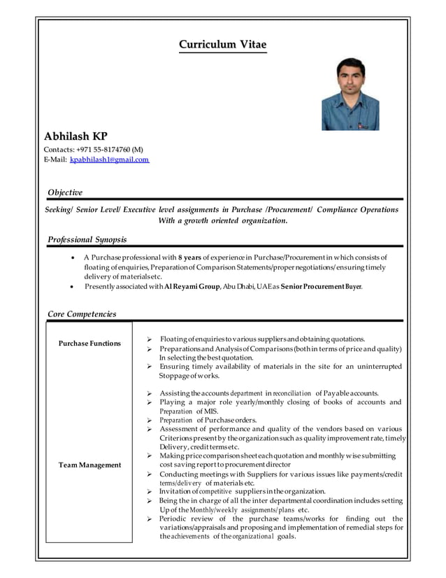 Abhilash - Resume | DOCX | Business | Business and Finance