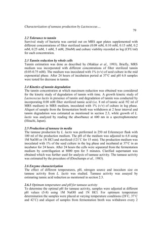 Characterization of tannase- IJGEB | PDF