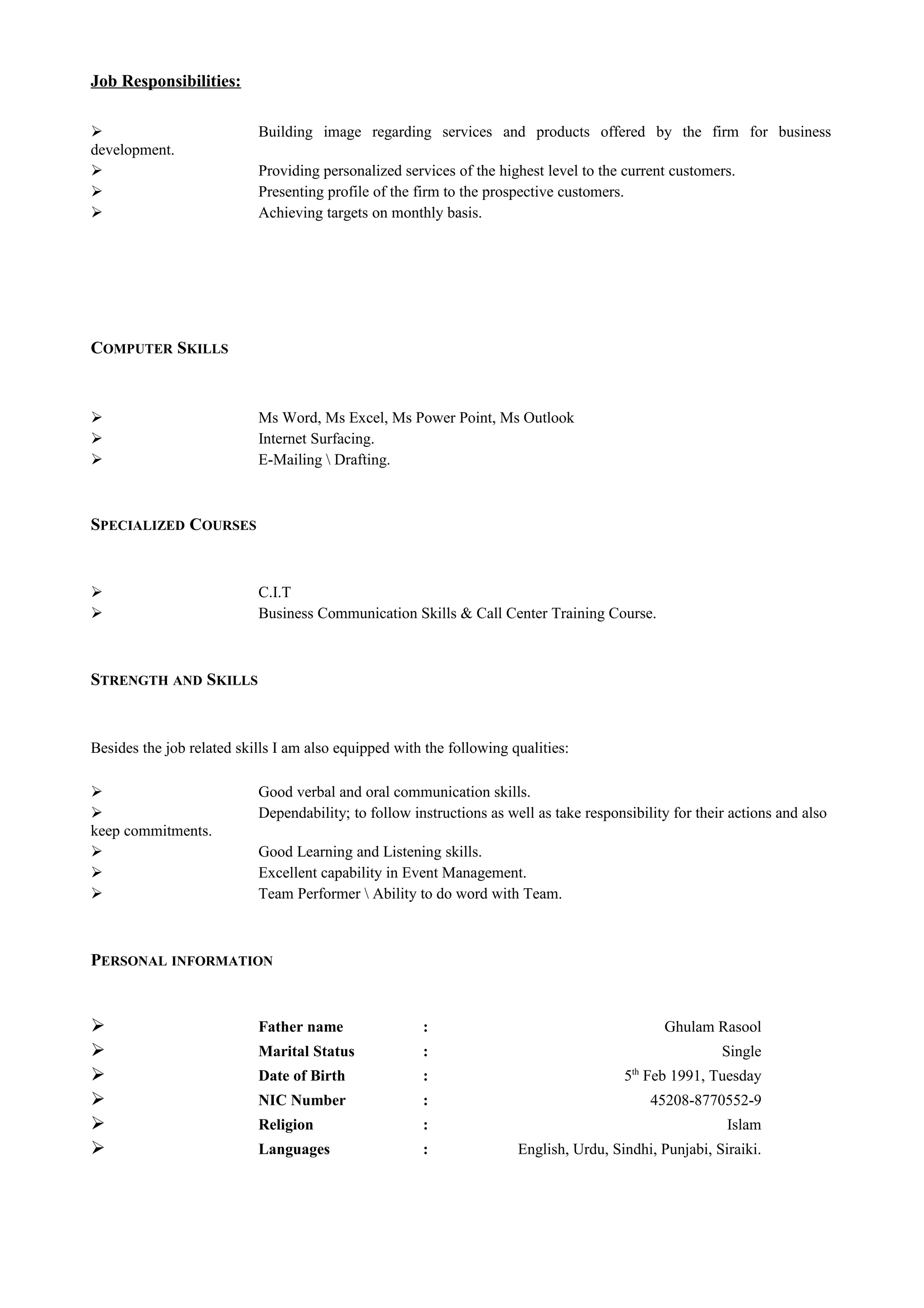 Asif Ali's Resume | DOC