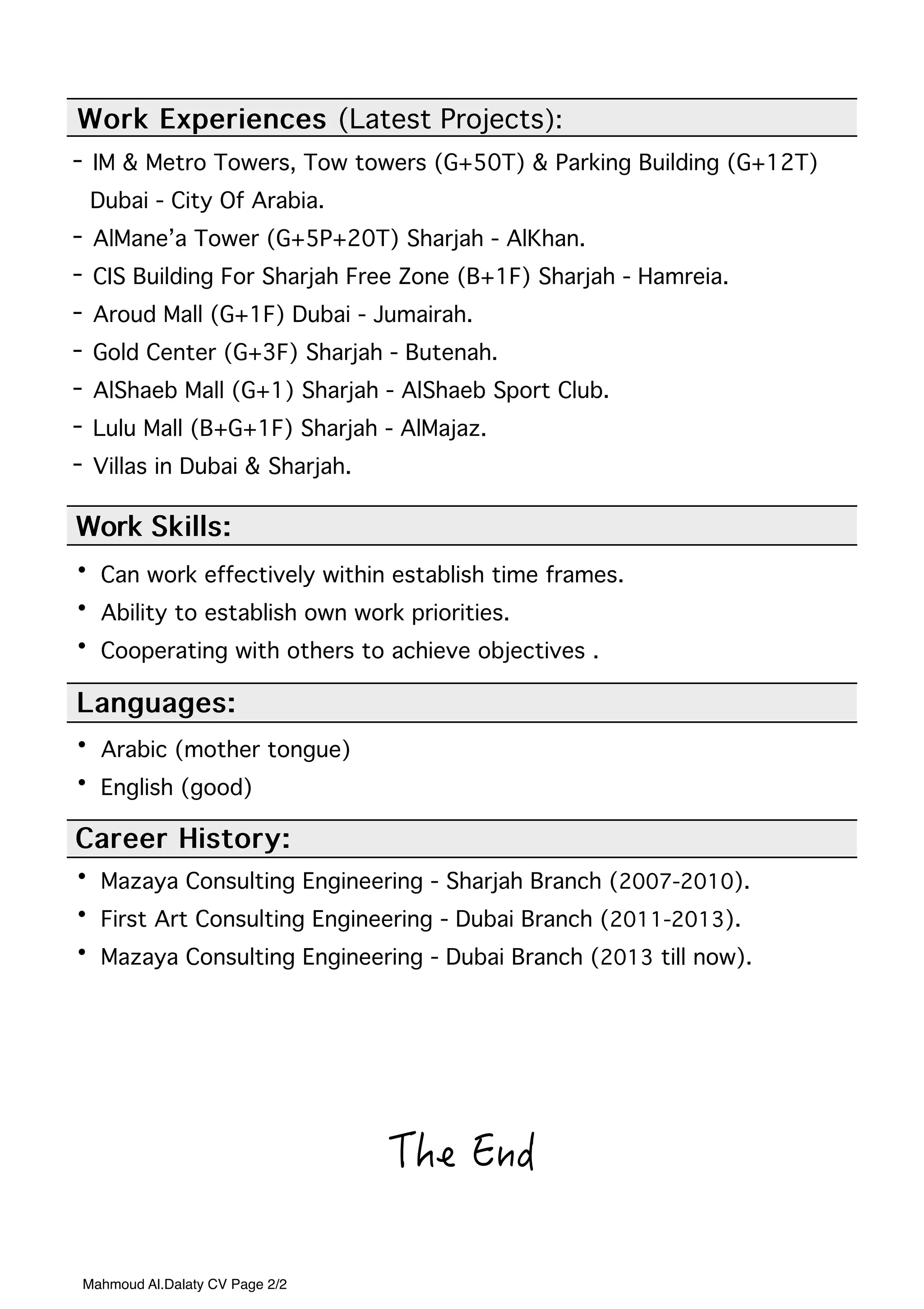 M.Dalaty CV | PDF
