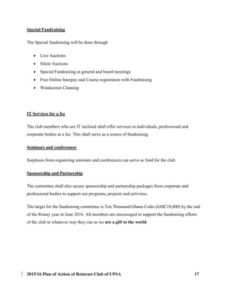 ROTARACT UPSA PLAN OF ACTION | PDF