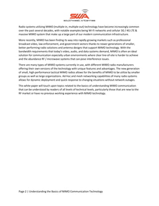 Understanding the Basics of MIMO Communication Technology | PDF