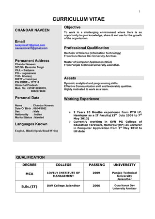 resume | DOC | Professional School | Postgraduate Education