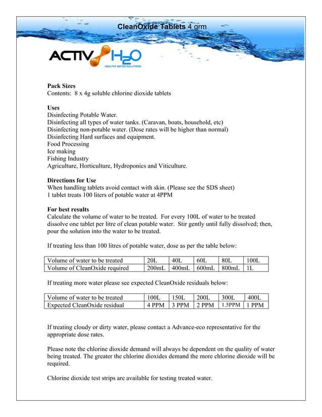 PDS CleanOxide tablet 4grm | PDF