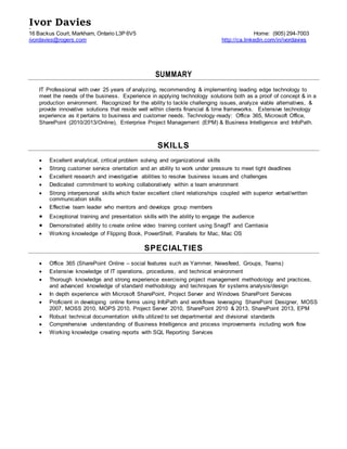 Ivor Davies Resume - December 2016 | PDF