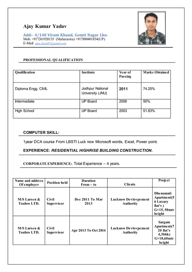 RESUME AJAY DEC 15 | PDF