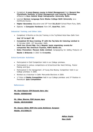 Aditya Gupta CV - 1 | DOCX