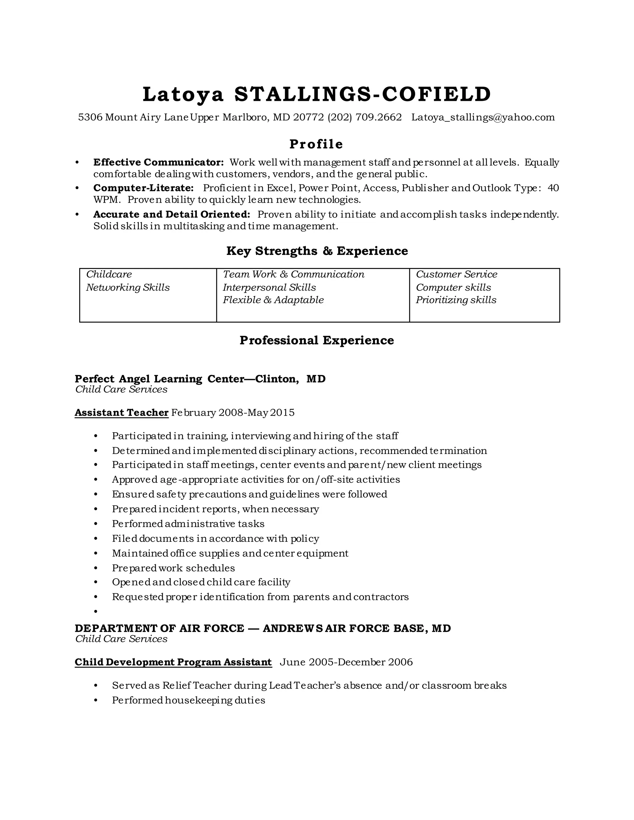 Latoya's Up Dated Resume (1) | DOCX