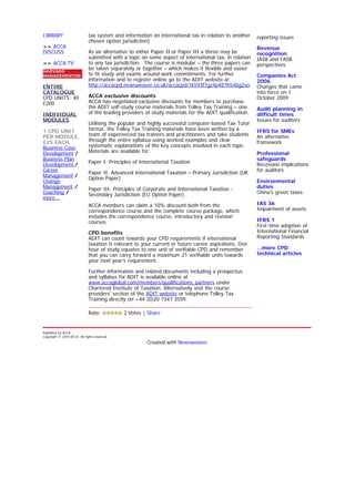 ACCA CPD - JUNE 2010 - Expert in international taxation_ | PDF ...