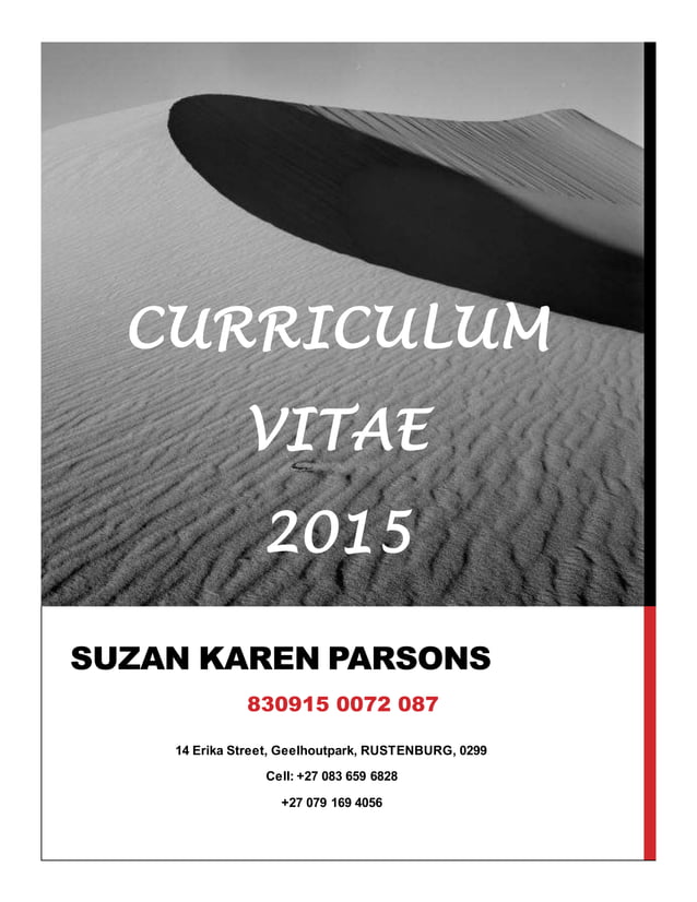 Karen Parsons 2015 Curriculum Vitae Fully Updated | PDF
