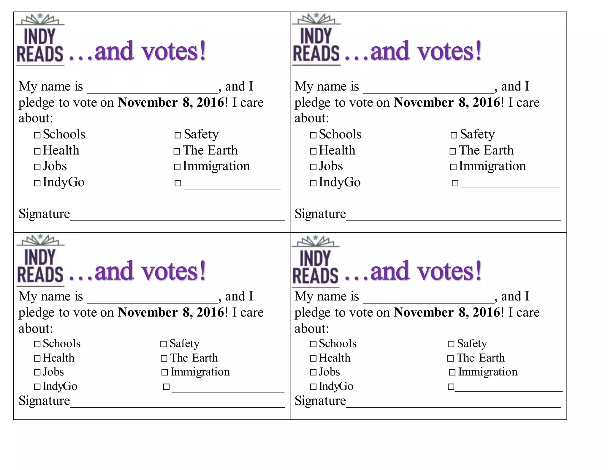 Pledge Cards | DOCX