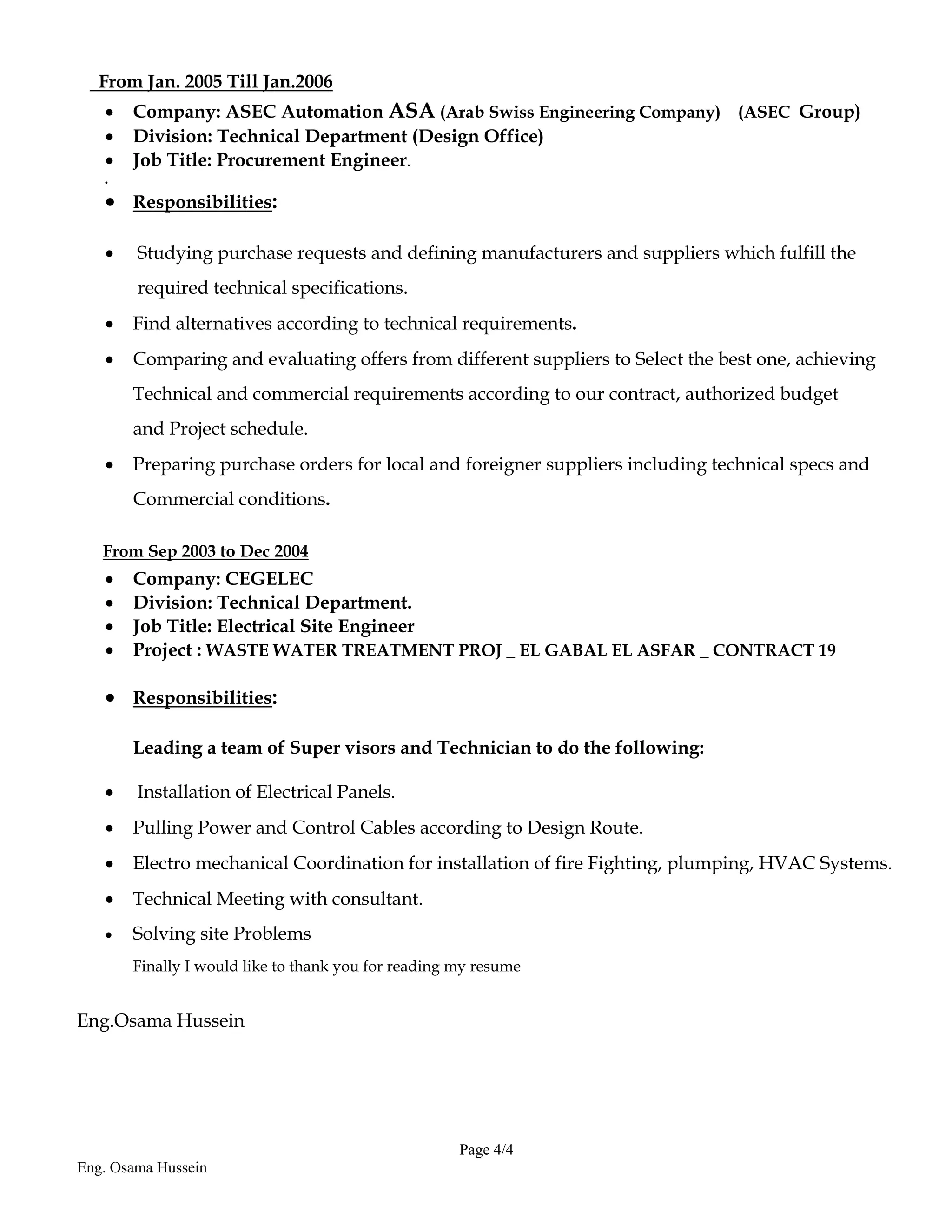 Osama Hussein CV. | PDF