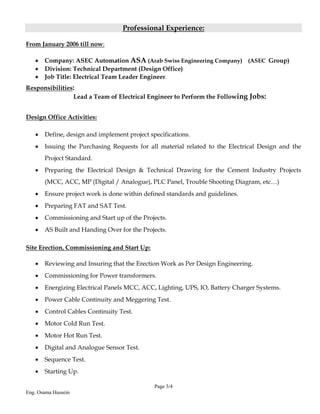 Osama Hussein CV. | PDF