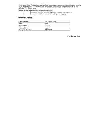 Anil Soni SharePoint Professional | DOC | Computer Software and Applications | Computing