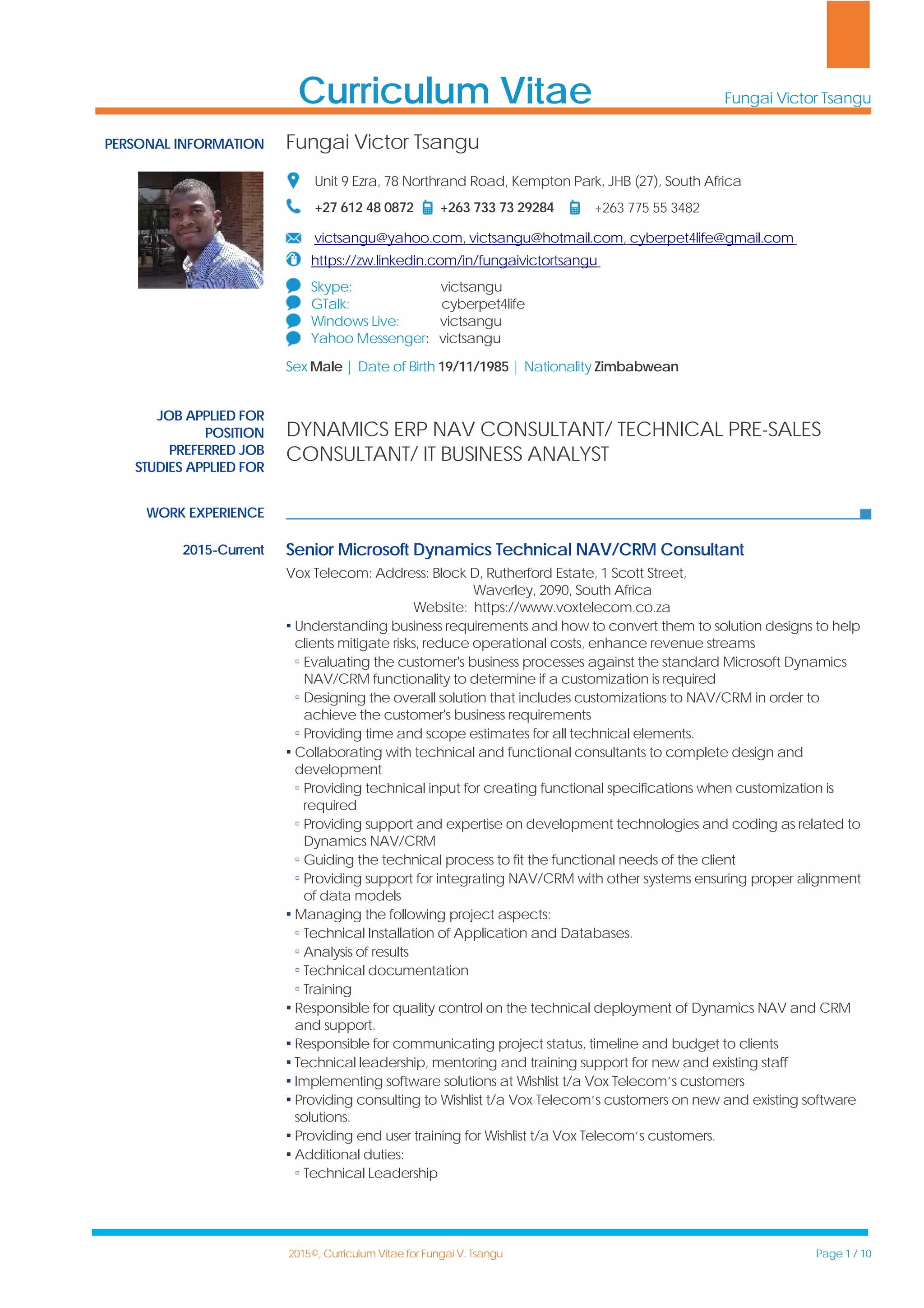 Fungai_V_Tsangu_CV | PDF