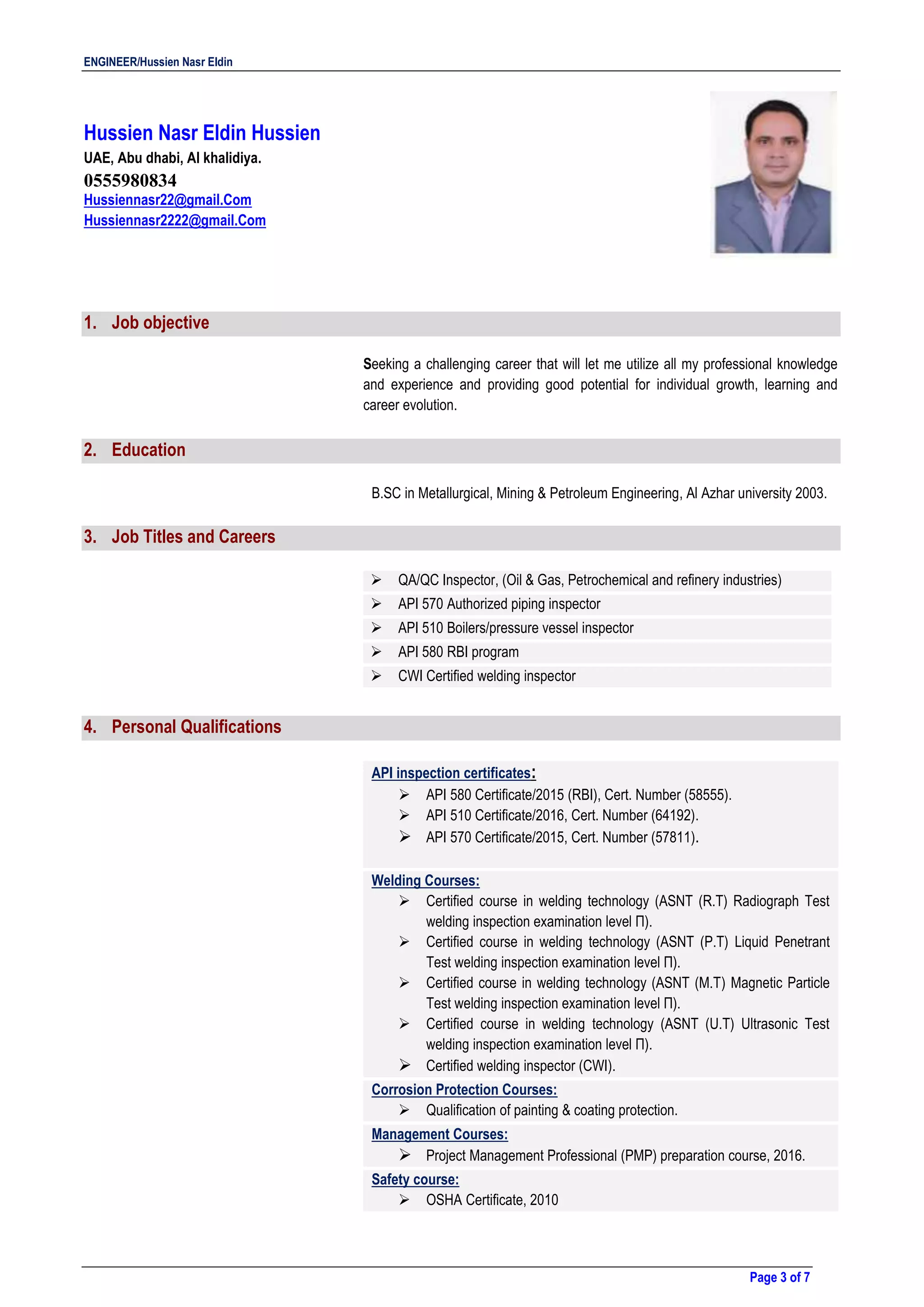 Hussien Nasr, Resume | PDF