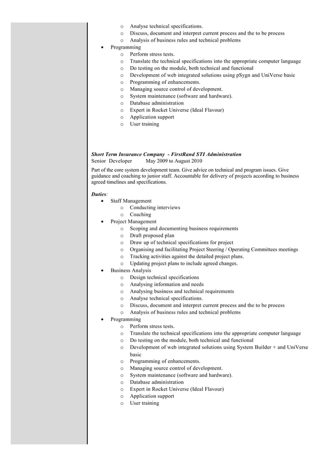 CV Martin Groenewald Pro Project Manager | PDF