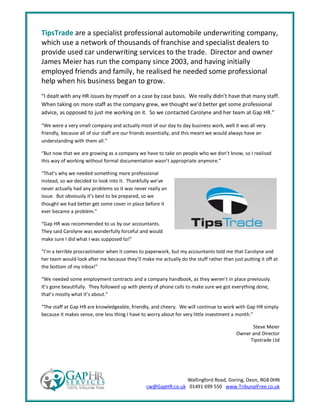 Tips Trade Case Study | PDF