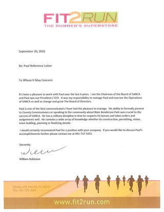 Robinson Reference Letter | PDF