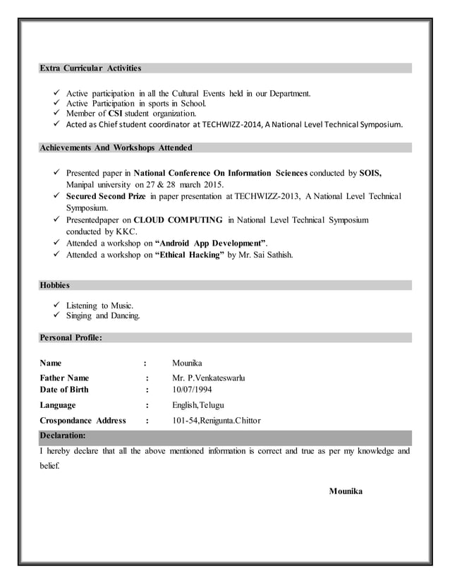 Resume | DOCX | Computing | Technology & Computing