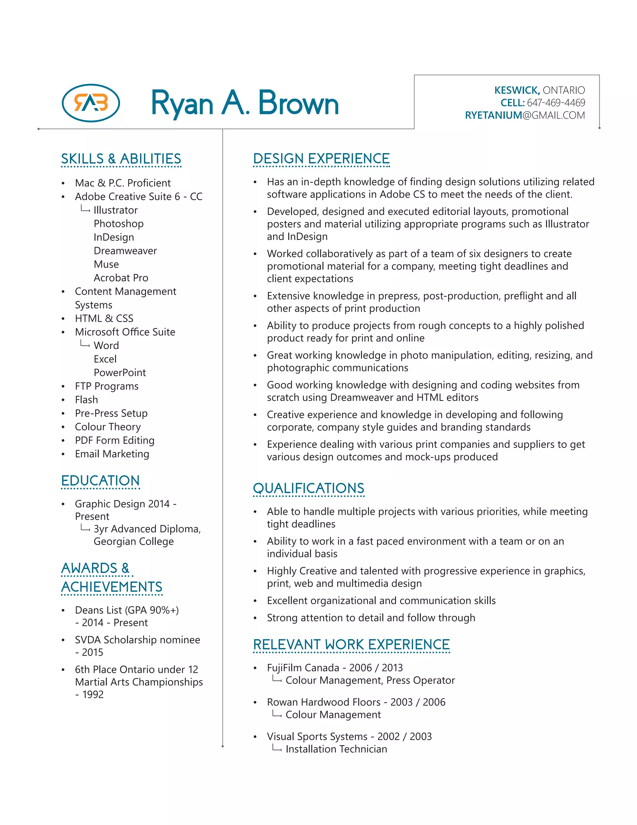 Ryan_resume | PDF | Desktop Publishing | Computer Software and Applications