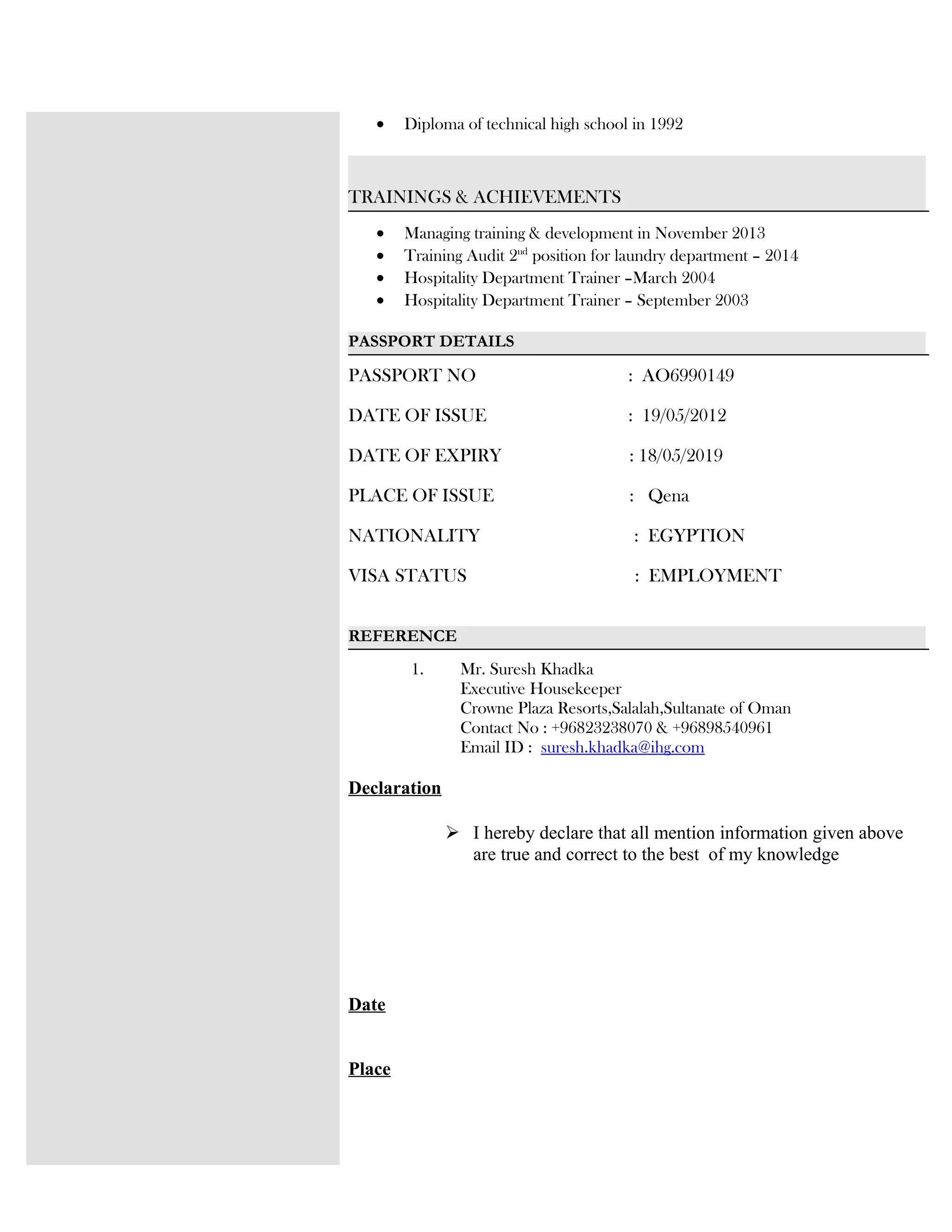 Mahmoud Mohamed Said CV | PDF