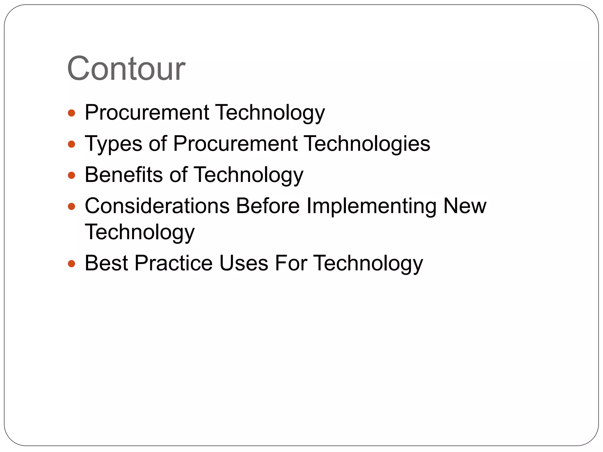 Technology in Procurement | PPTX