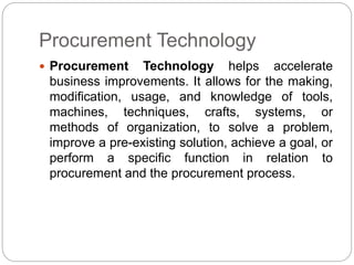 Technology in Procurement | PPTX