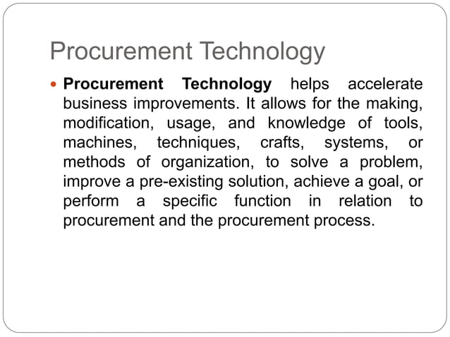 Technology in Procurement | PPTX