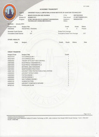 Academic Transcript | PDF