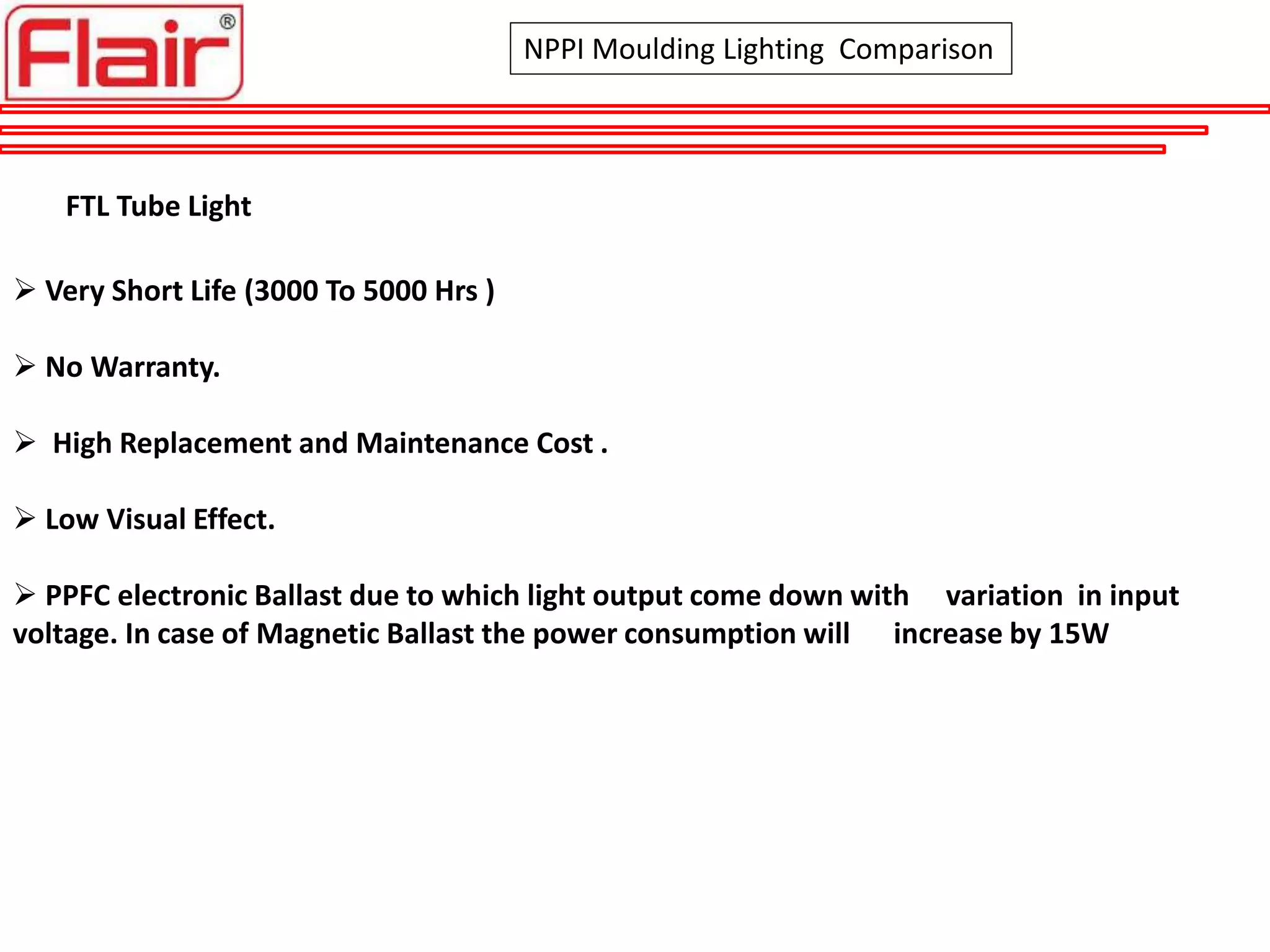 Induction lamp Vs FTL Tube Light | PPT