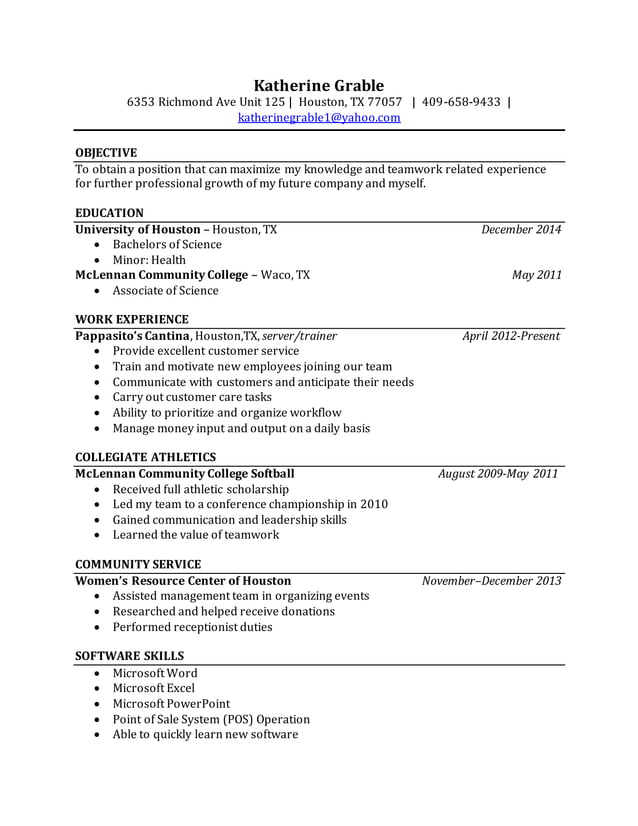 Katherine Grable Resume | DOCX