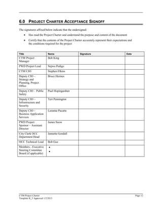 PWD Project Charter-Final Draft 3-5-2013 | PDF