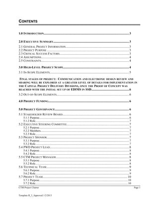 PWD Project Charter-Final Draft 3-5-2013 | PDF