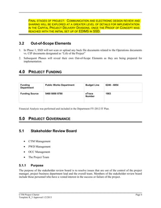 PWD Project Charter-Final Draft 3-5-2013 | PDF