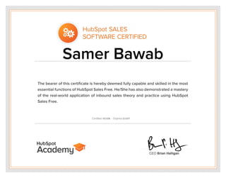 Hubspot Sales CRM Certification | PDF