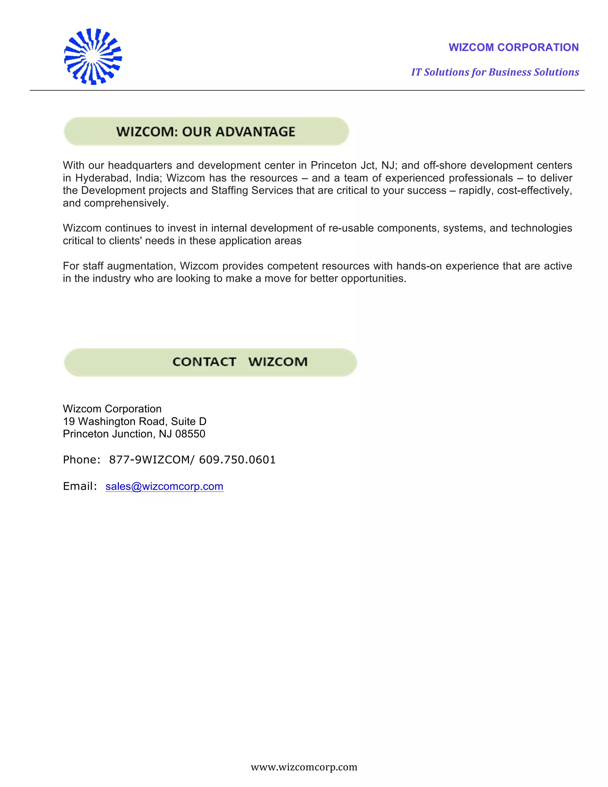 Wizcom Pamphlet | PDF