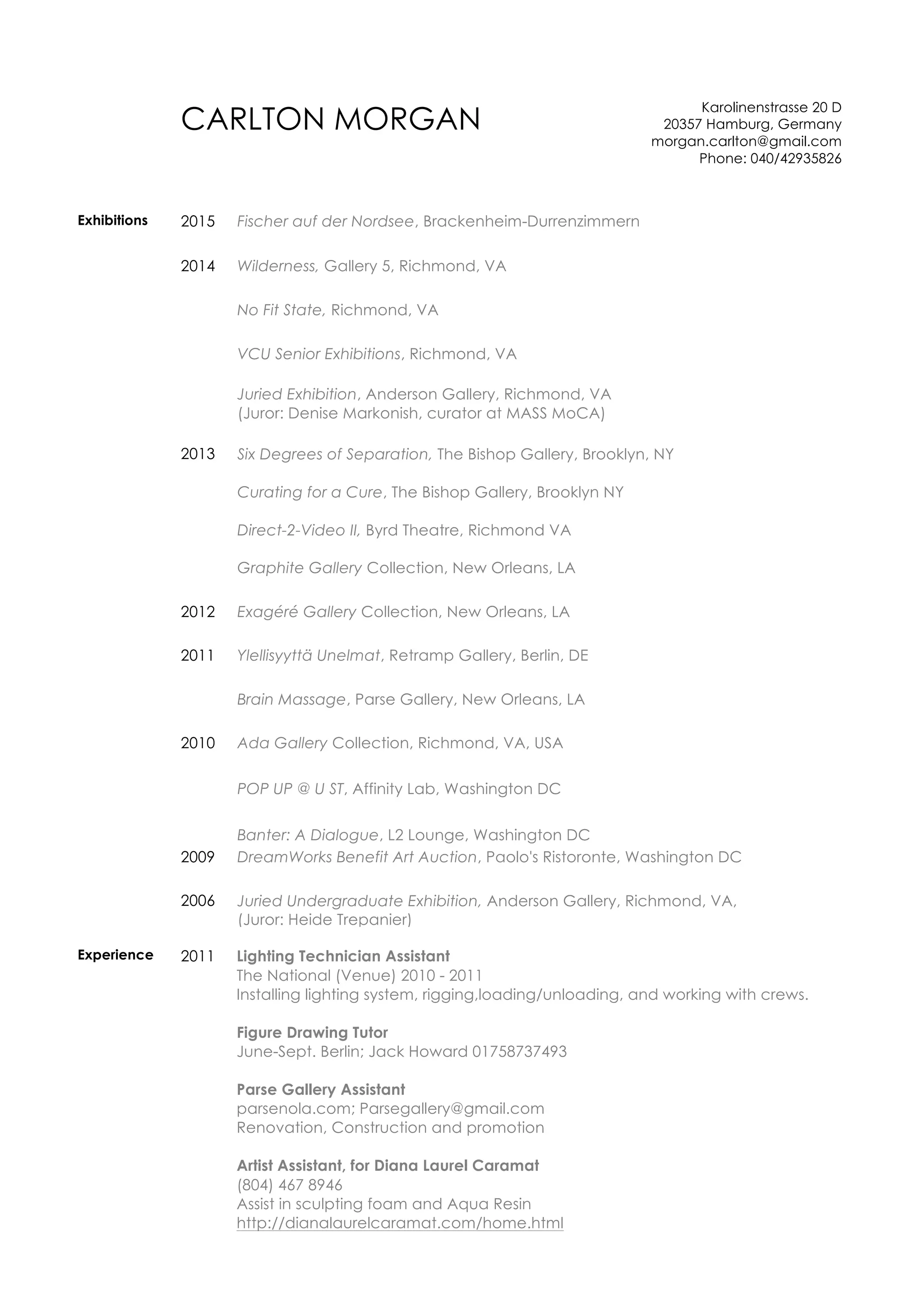 Carlton Morgan CV formal | PDF
