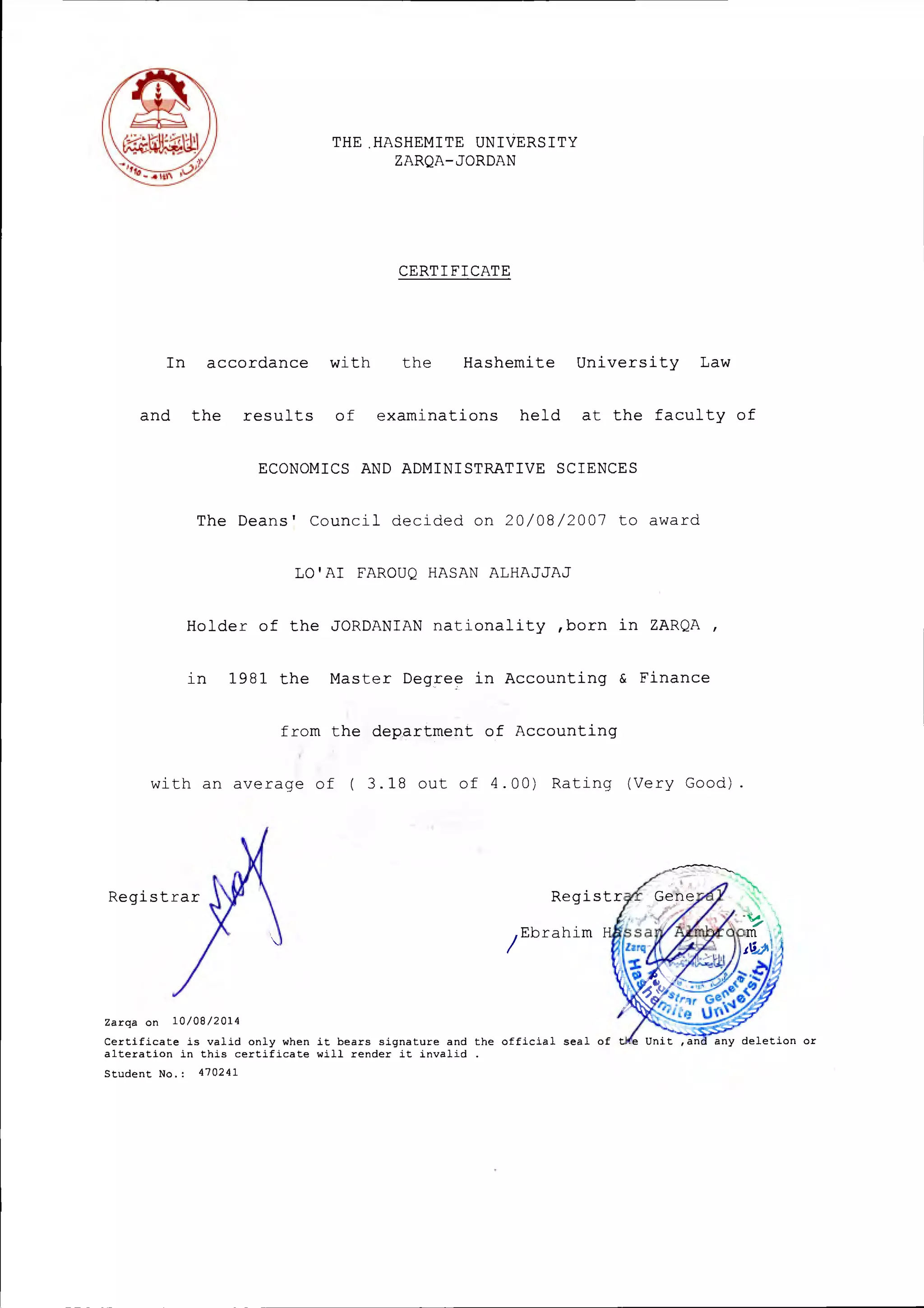 Master Certificate | PDF | Business Accounting & Finance | Business