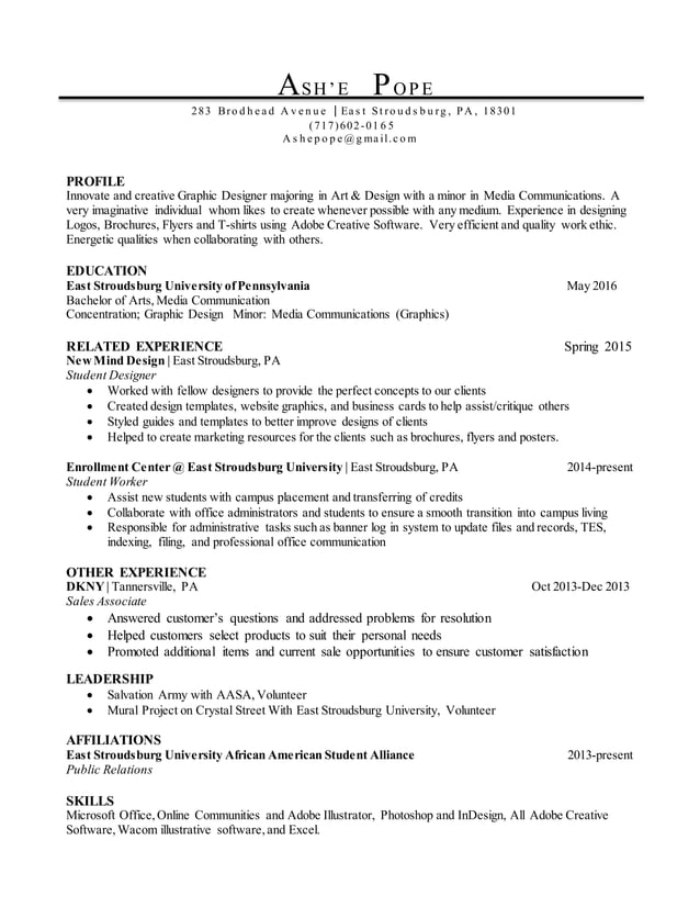 Ash'e Pope - RESUME | PDF