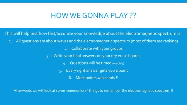 C105 Electromagnetic Spectrum Game | PPTX