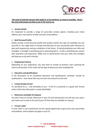 Info We Like to See in a CV | PDF