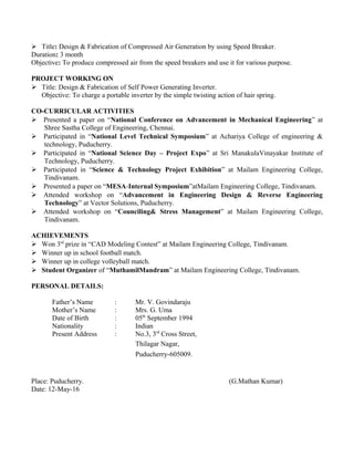 MATHAN KUMAR G RESUME | PDF