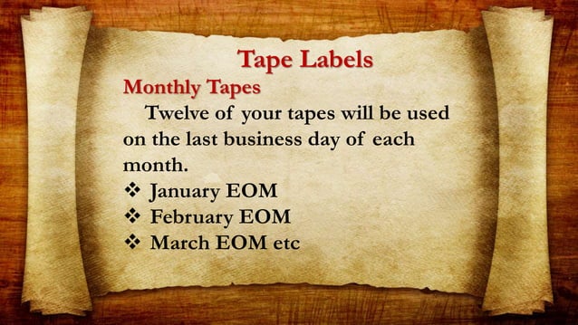 Tape rotation PPT | PPTX | Data Storage and Warehousing | Computing